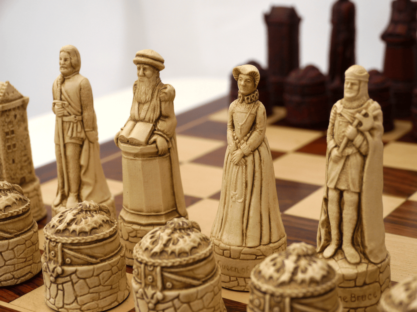 Scottish Chess Pieces by Berkeley - Cardinal Red
