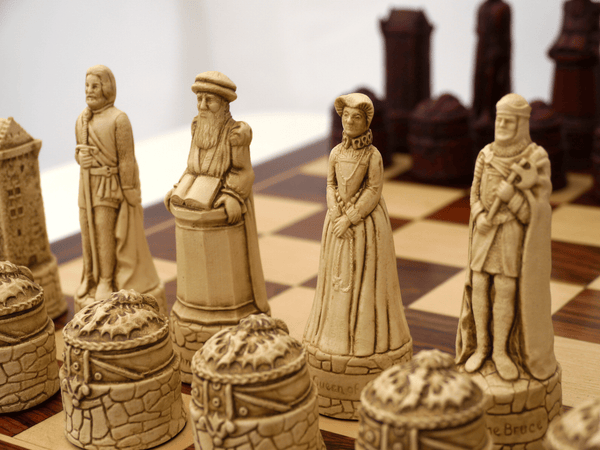 Scottish Chess Pieces by Berkeley - Cardinal Red – Chess House