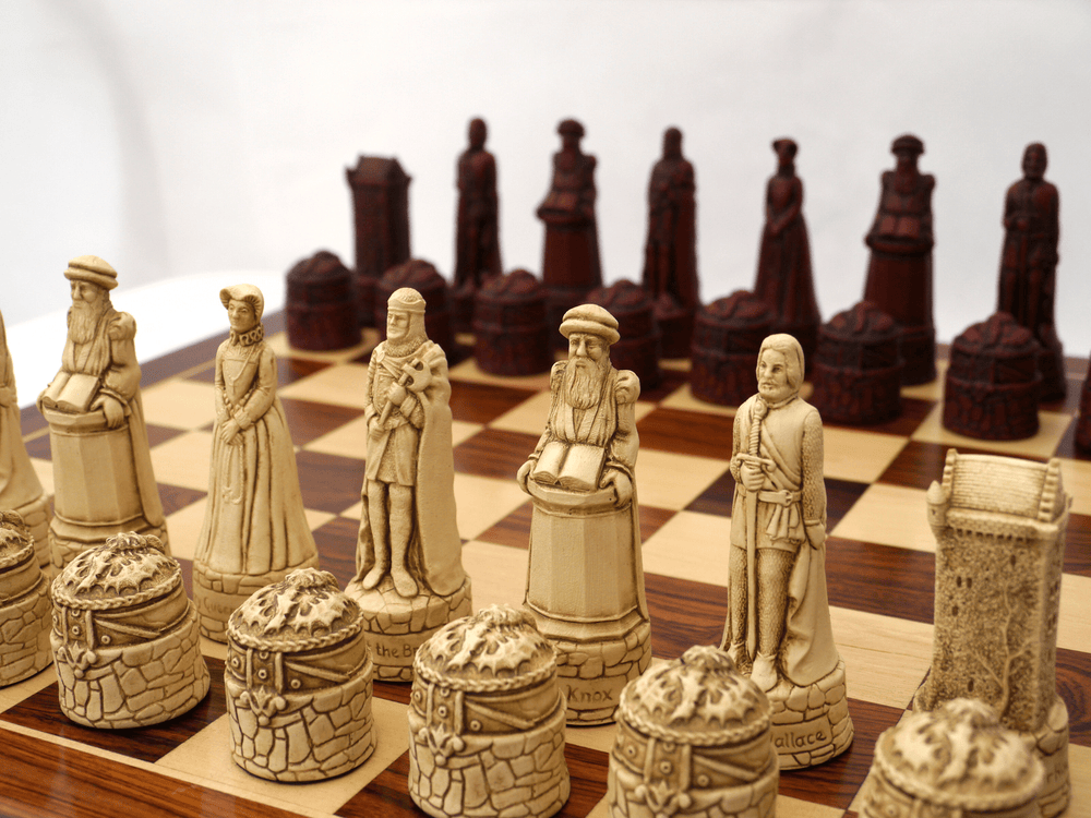 Scottish Chess Pieces by Berkeley - Cardinal Red
