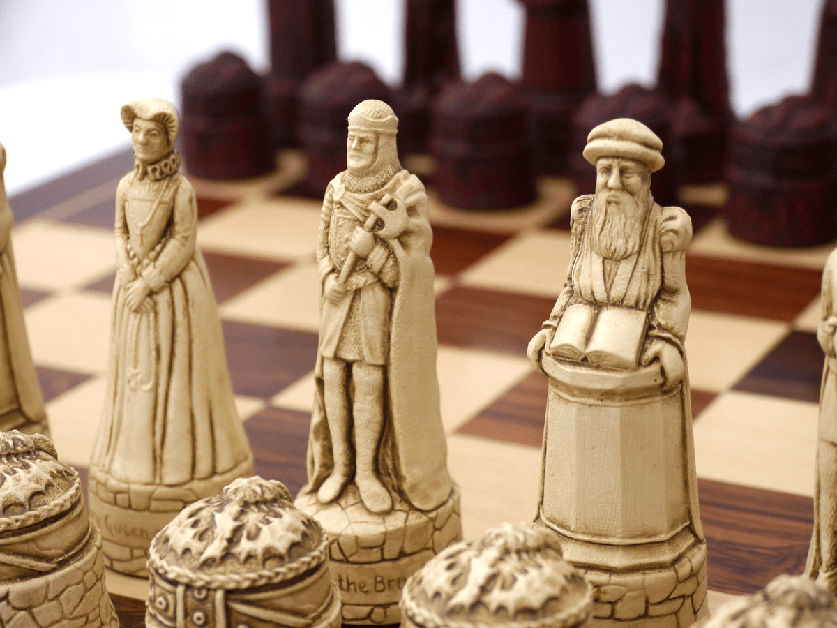 Scottish Chess Pieces by Berkeley - Cardinal Red