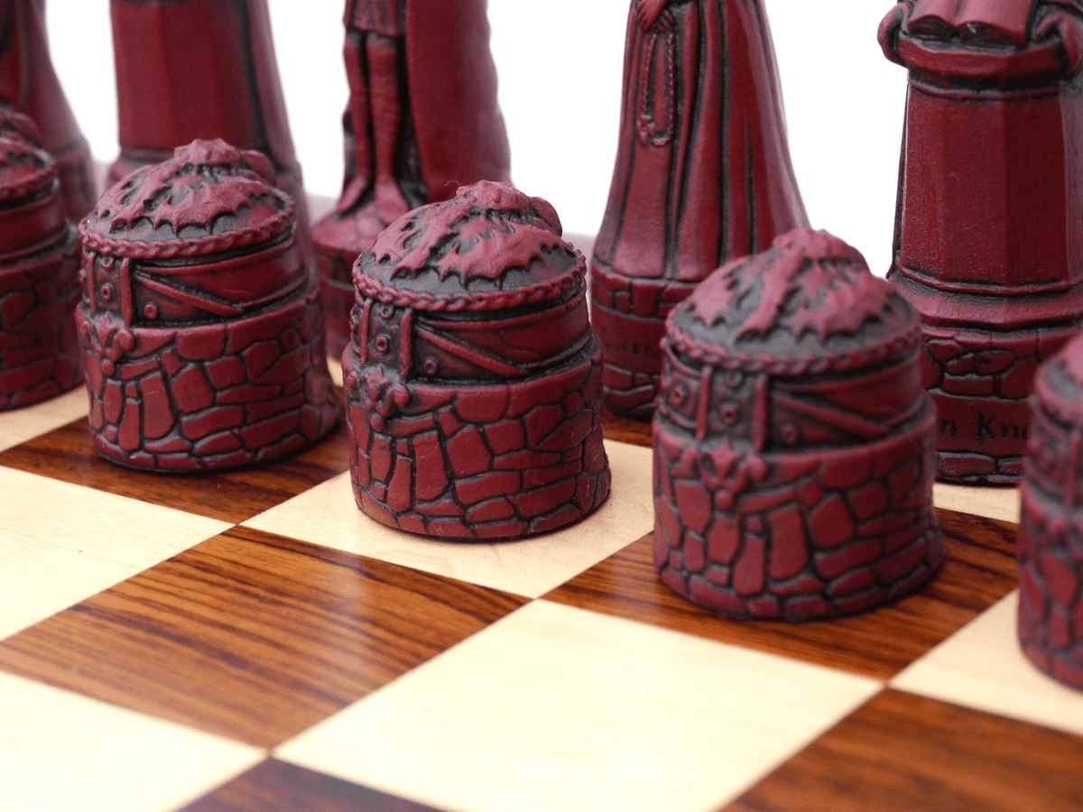 Scottish Chess Pieces by Berkeley - Cardinal Red