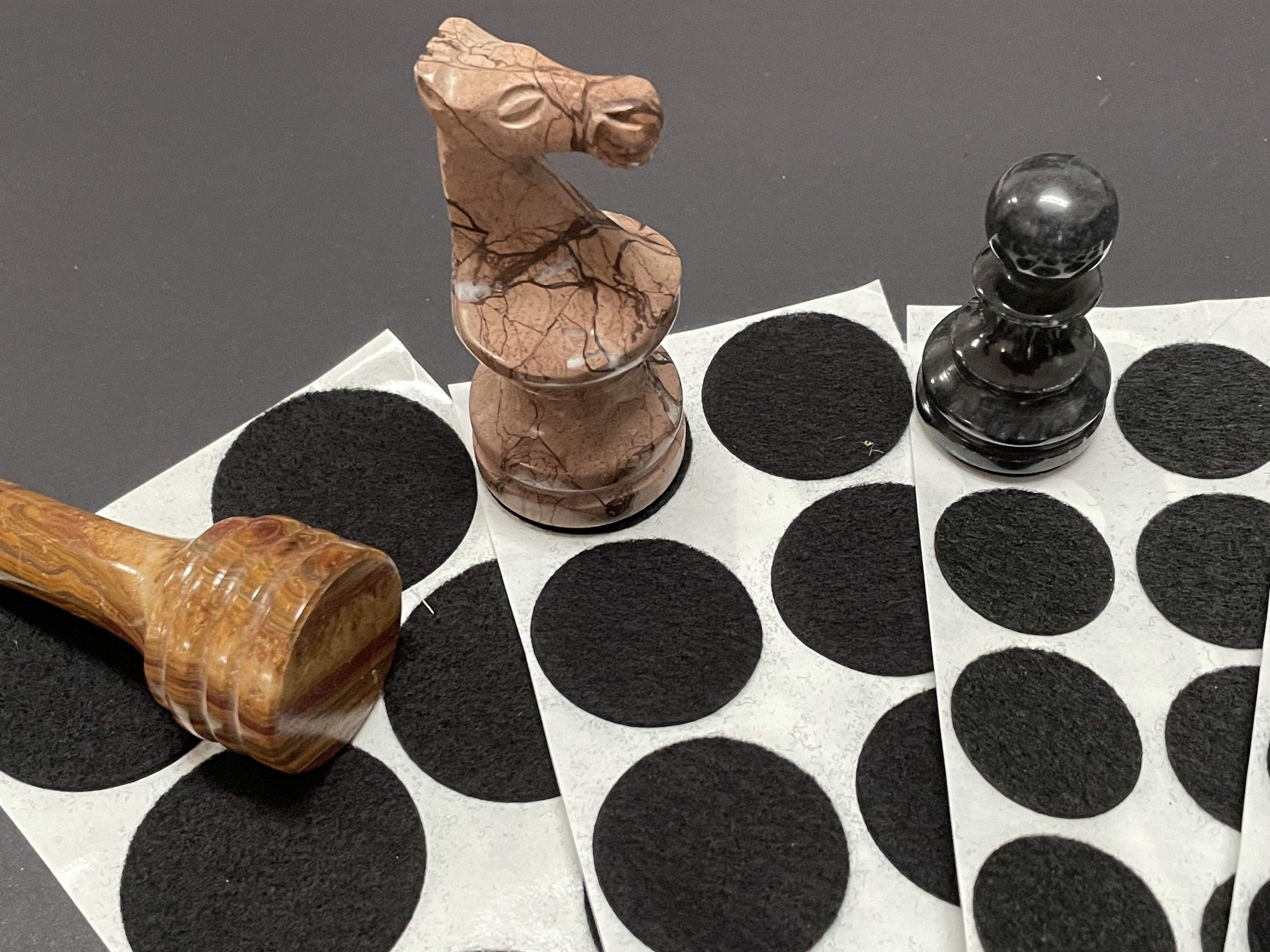 Single Felt Circles for Chess Pieces - Self-Stick in Black