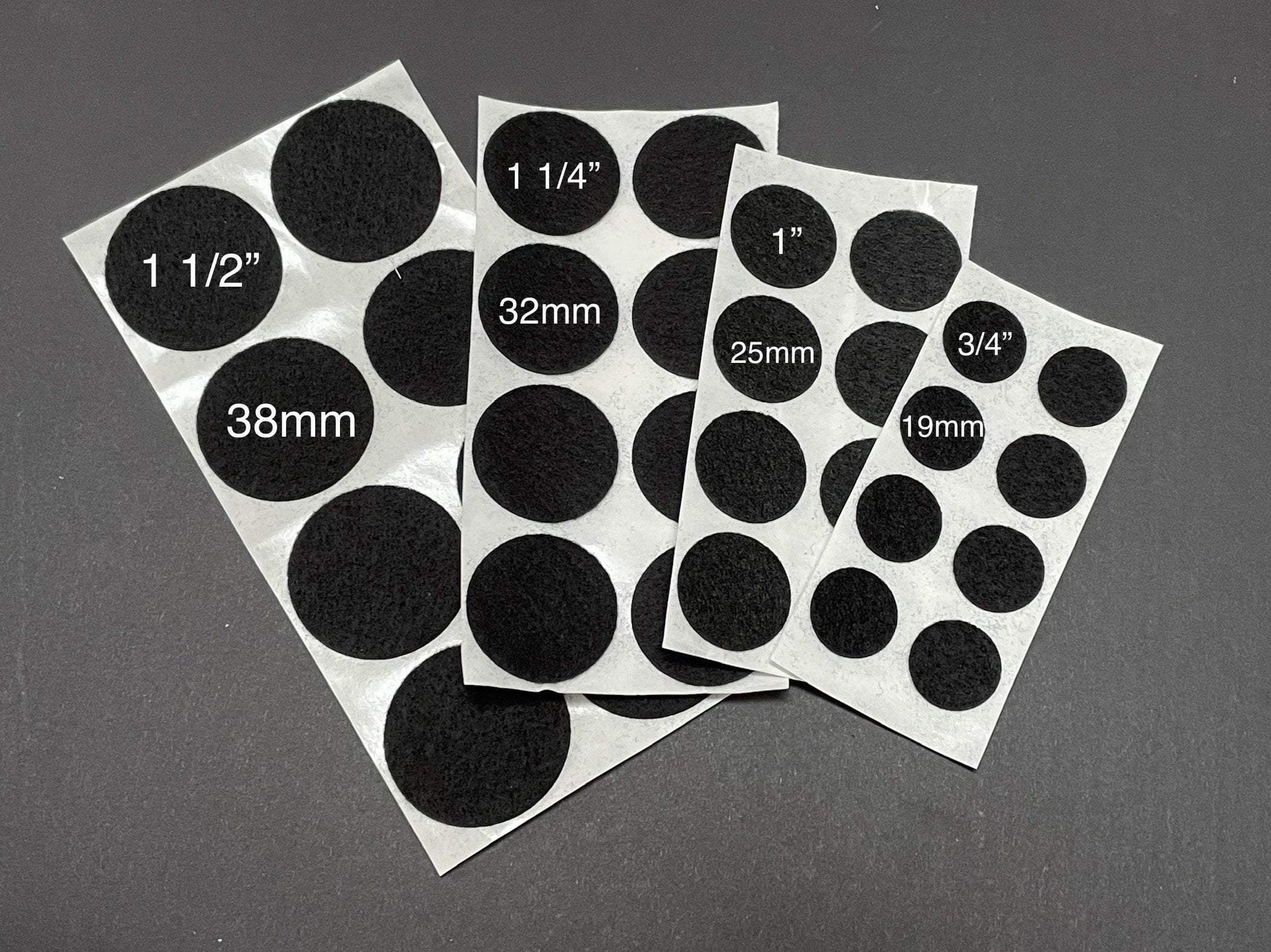 Single Felt Circles for Chess Pieces - Self-Stick in Black