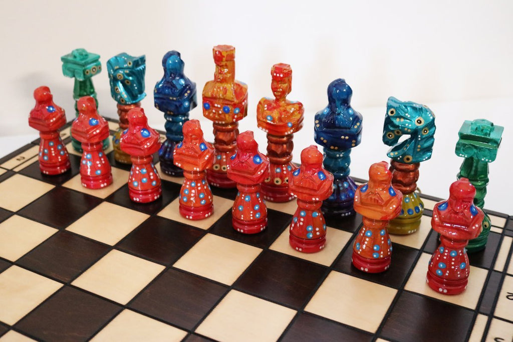 Sydney Gruber Painted 22" Large Gladiator Chess Set #1 Multicolor ...