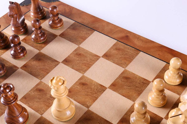 Timeless Chess Pieces on Burl Wood Board – Chess House