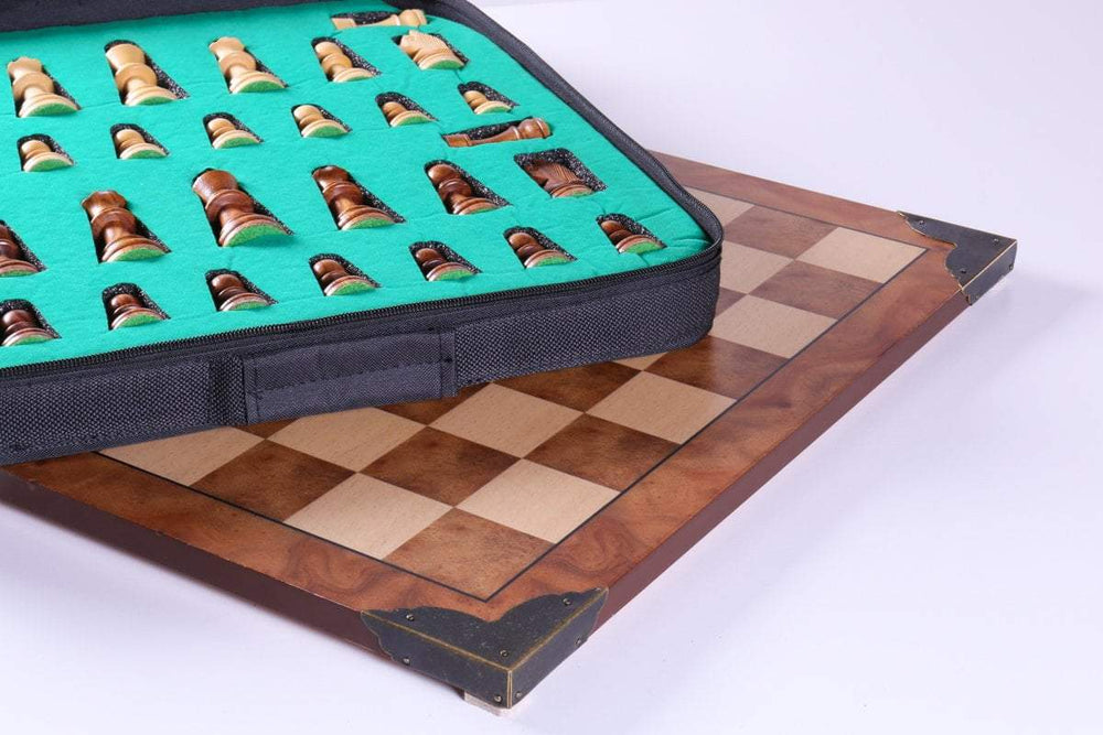 Timeless Chess Pieces on Burl Wood Board