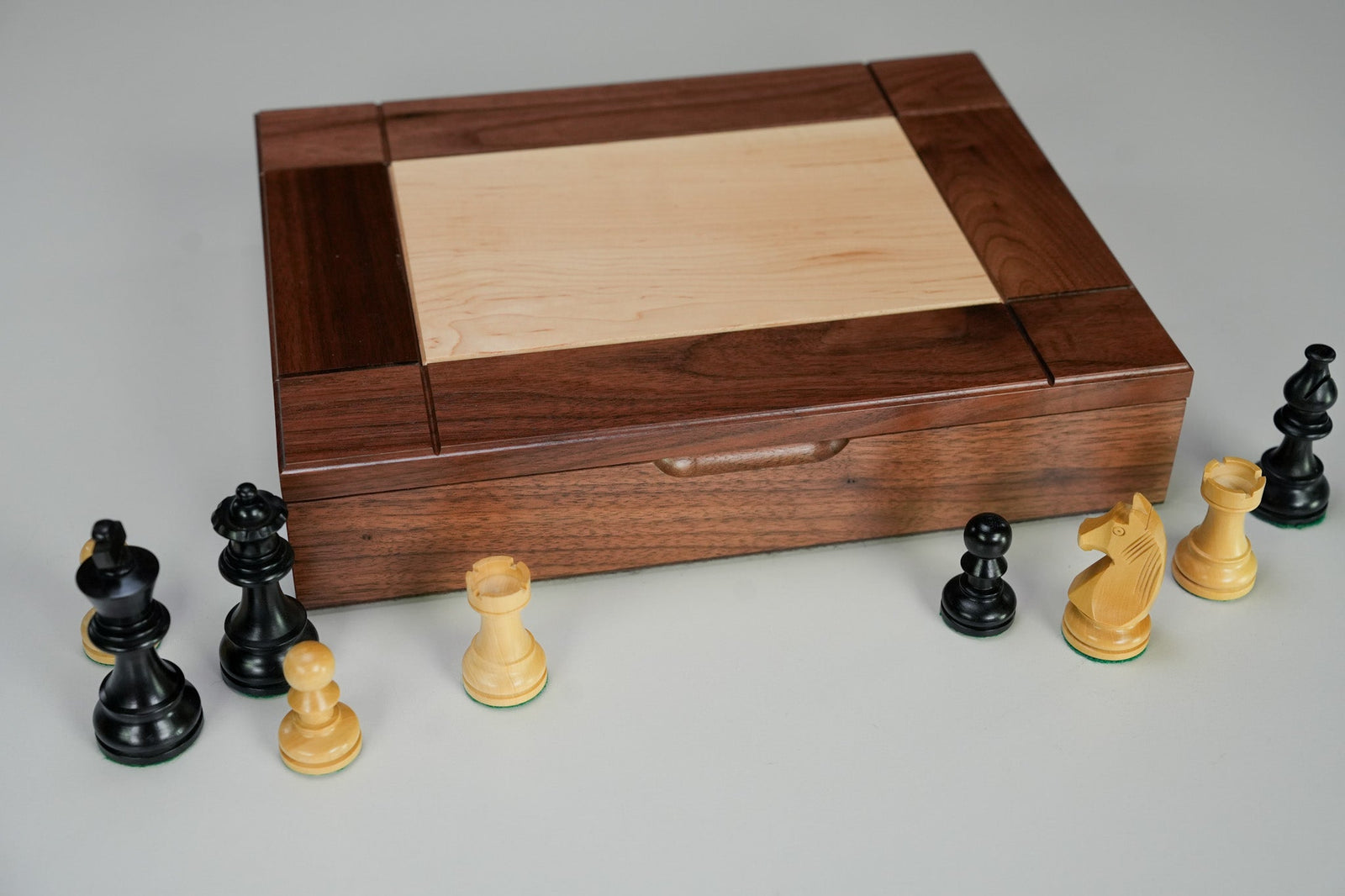 Walnut Maple Premium Hardwood Chess Box